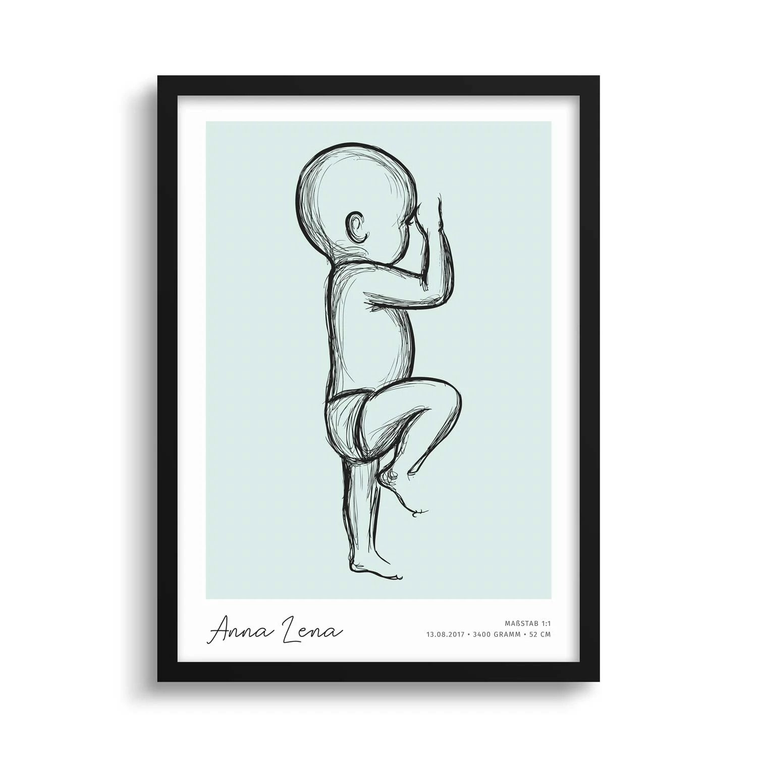 Geburtsposter im Maßstab 1:1 – kiddo